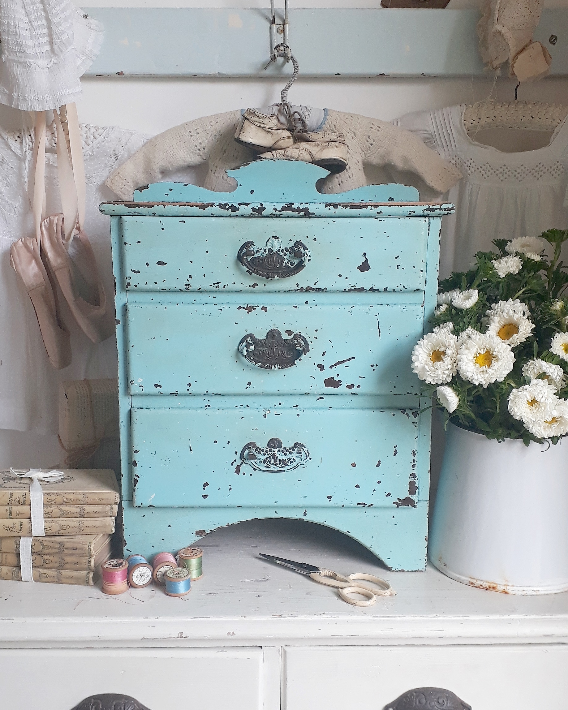 **RESERVED FOR EVIE** Charming antique miniature drawers, storage ...