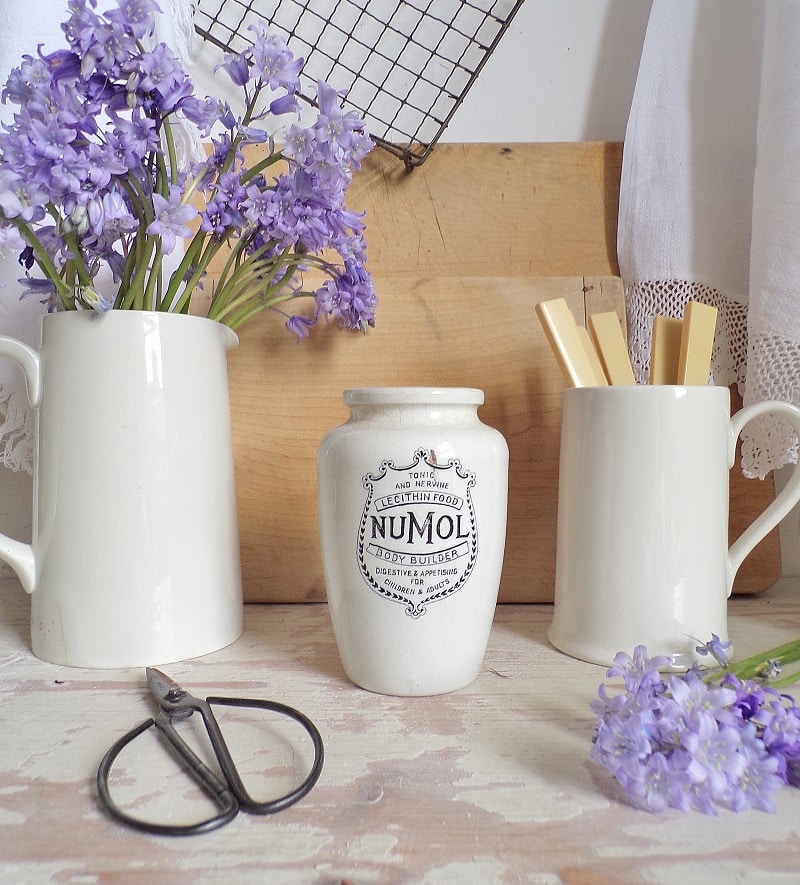 A rare large antique stoneware Numol jar - Lavender House Vintage