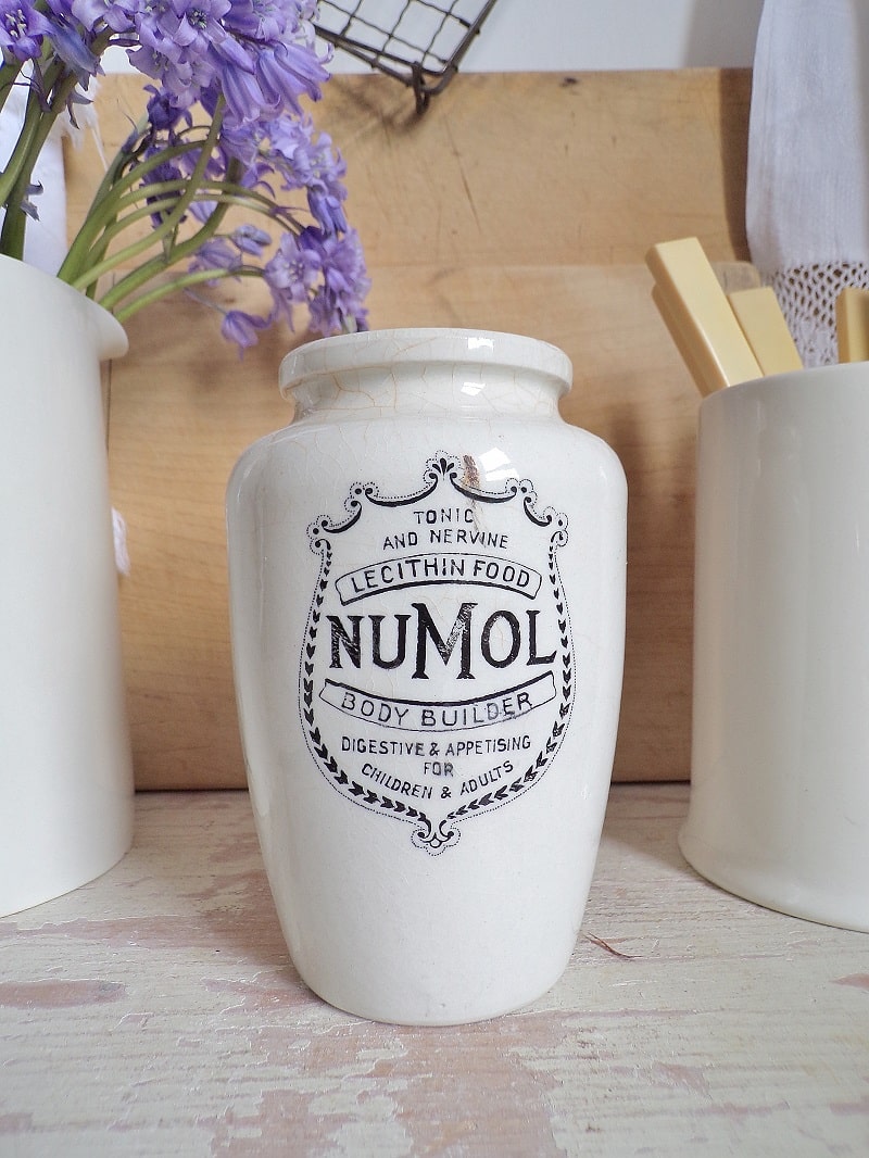 A rare large antique stoneware Numol jar - Lavender House Vintage